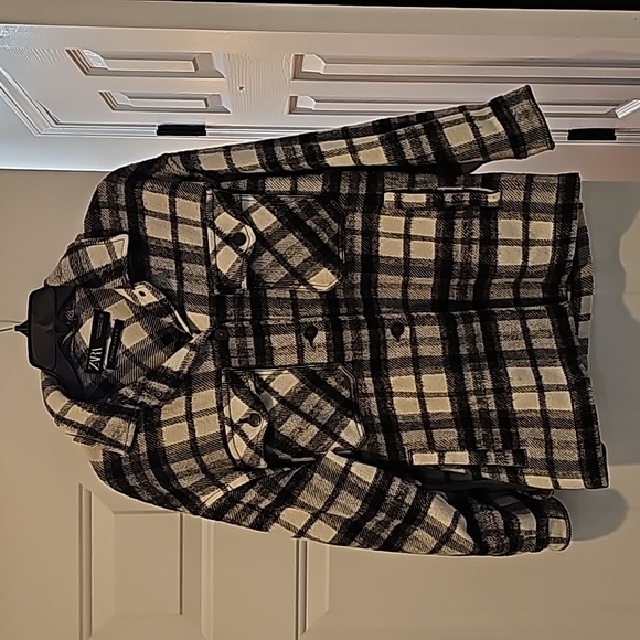 Zara | Jackets & Coats | Zara Plaid Oversized Shacket | Poshmark